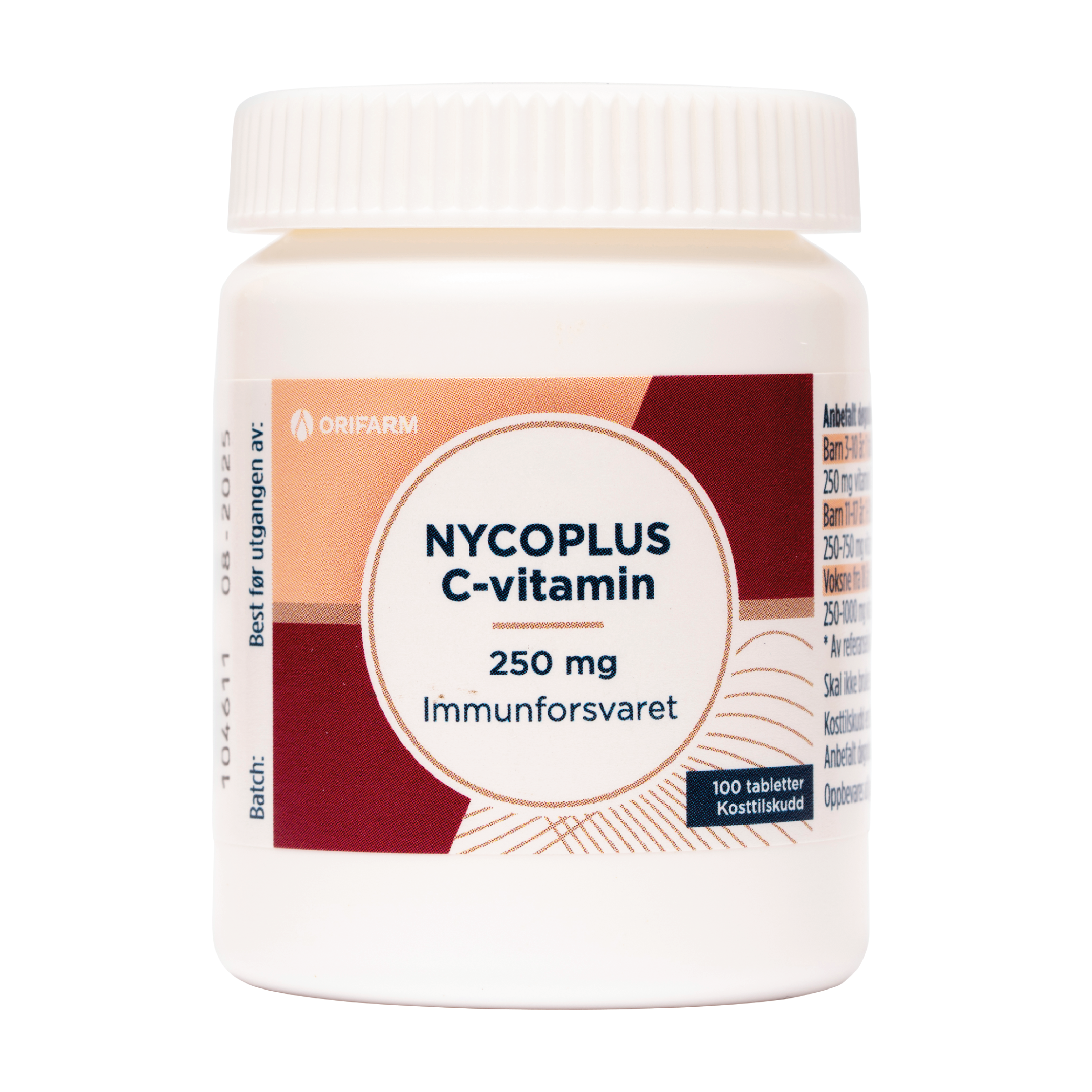 Nycoplus C-vitamin tab 250 mg, 100 tabletter - Vitaminer og mineraler ...