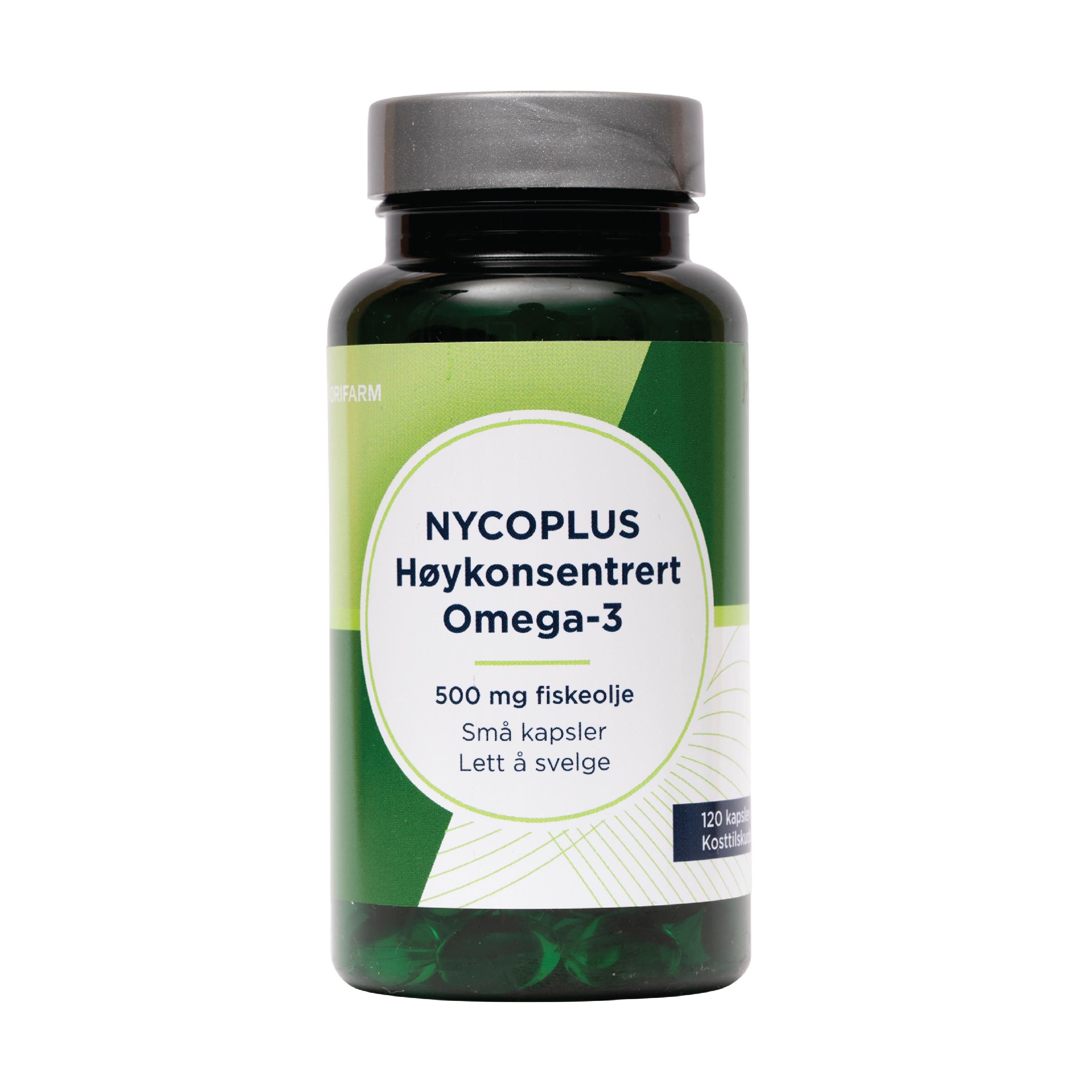 Nycoplus 500 mg høykonsentrert omega-3 kapsler, 500 mg, 120 kapsler ...
