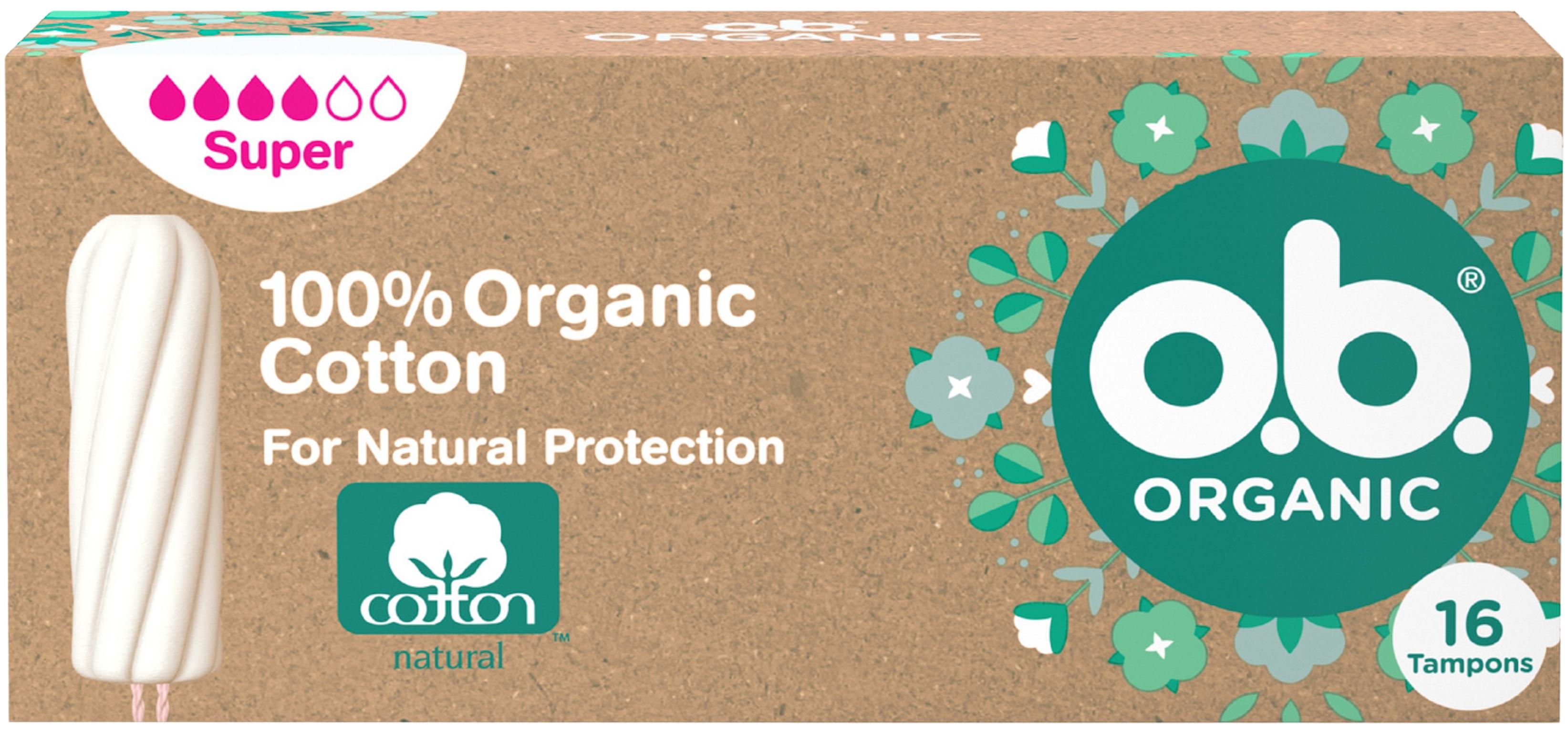 o.b. Organic Super Tamponger, 16 stk. - Menstruasjon og PMS - Farmasiet.no