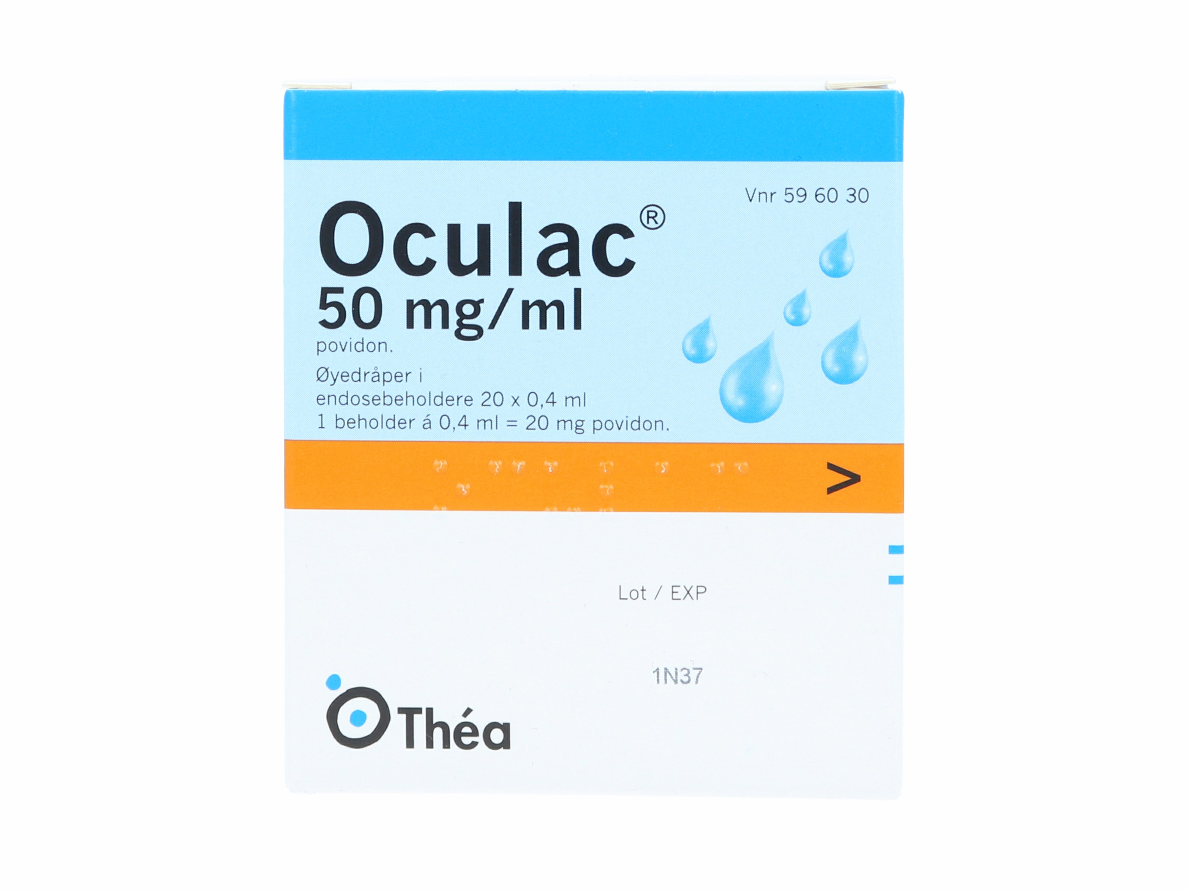 Oculac 50mg/ml øyedråper i endosebeholdere, 20 x 0,4 ml - Tørre øyne ...