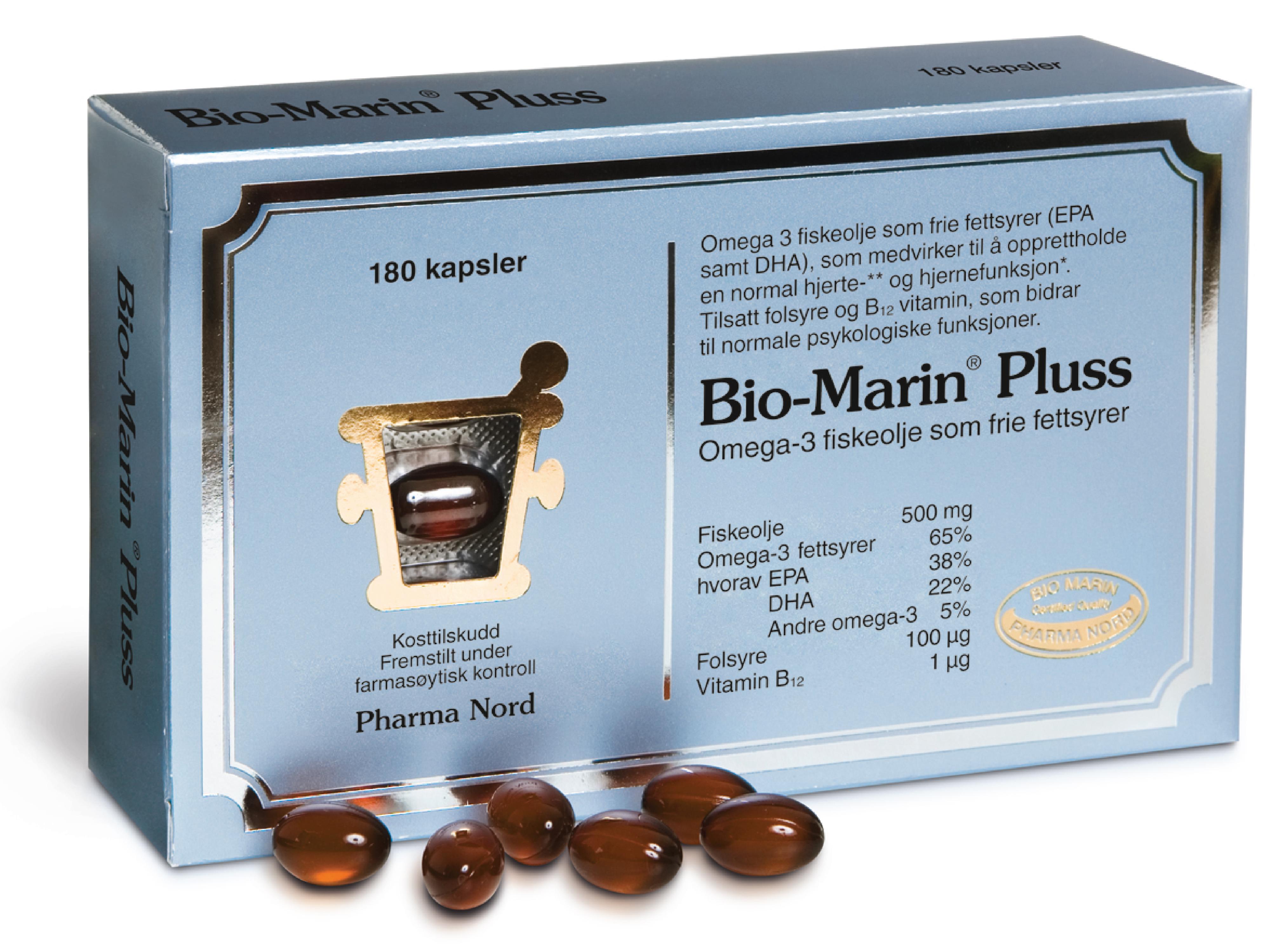 Pharma Nord Bio-Marin pluss, 180 kapsler - Tran og omegaprodukter ...