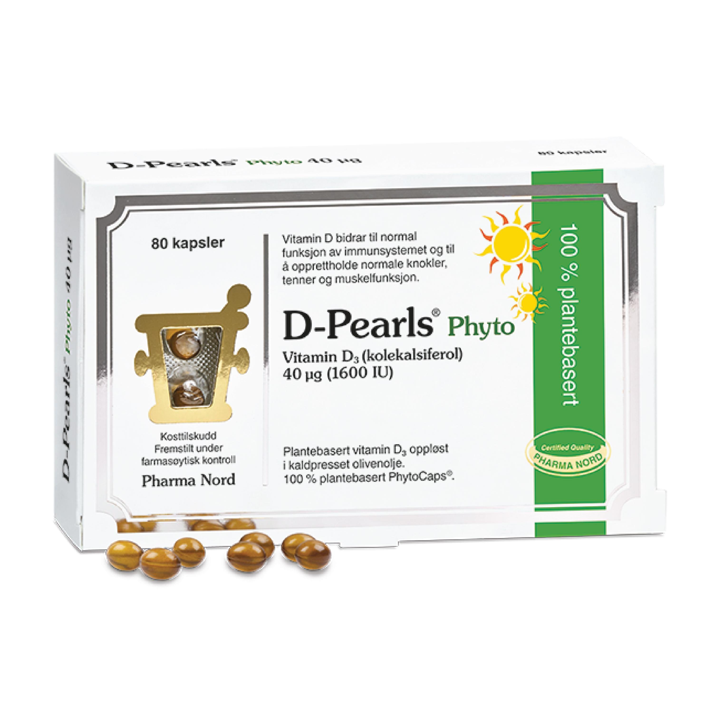 Pharma Nord D-Pearls Green 40 µg kapsler, 80 stk. - Vitaminer og ...