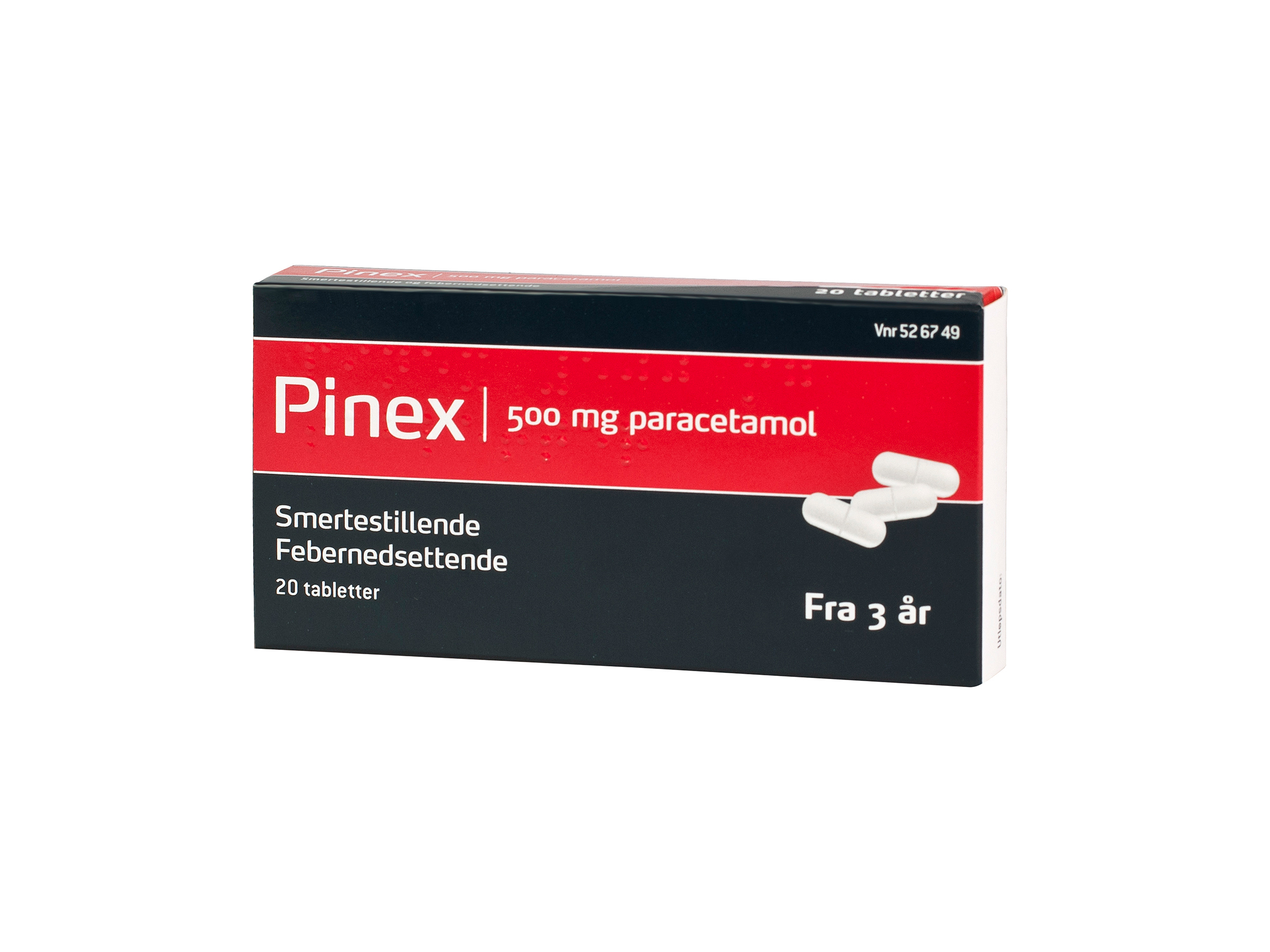 Pinex Tabletter, 500 mg, 20 stk. - Febernedsettende - Farmasiet.no