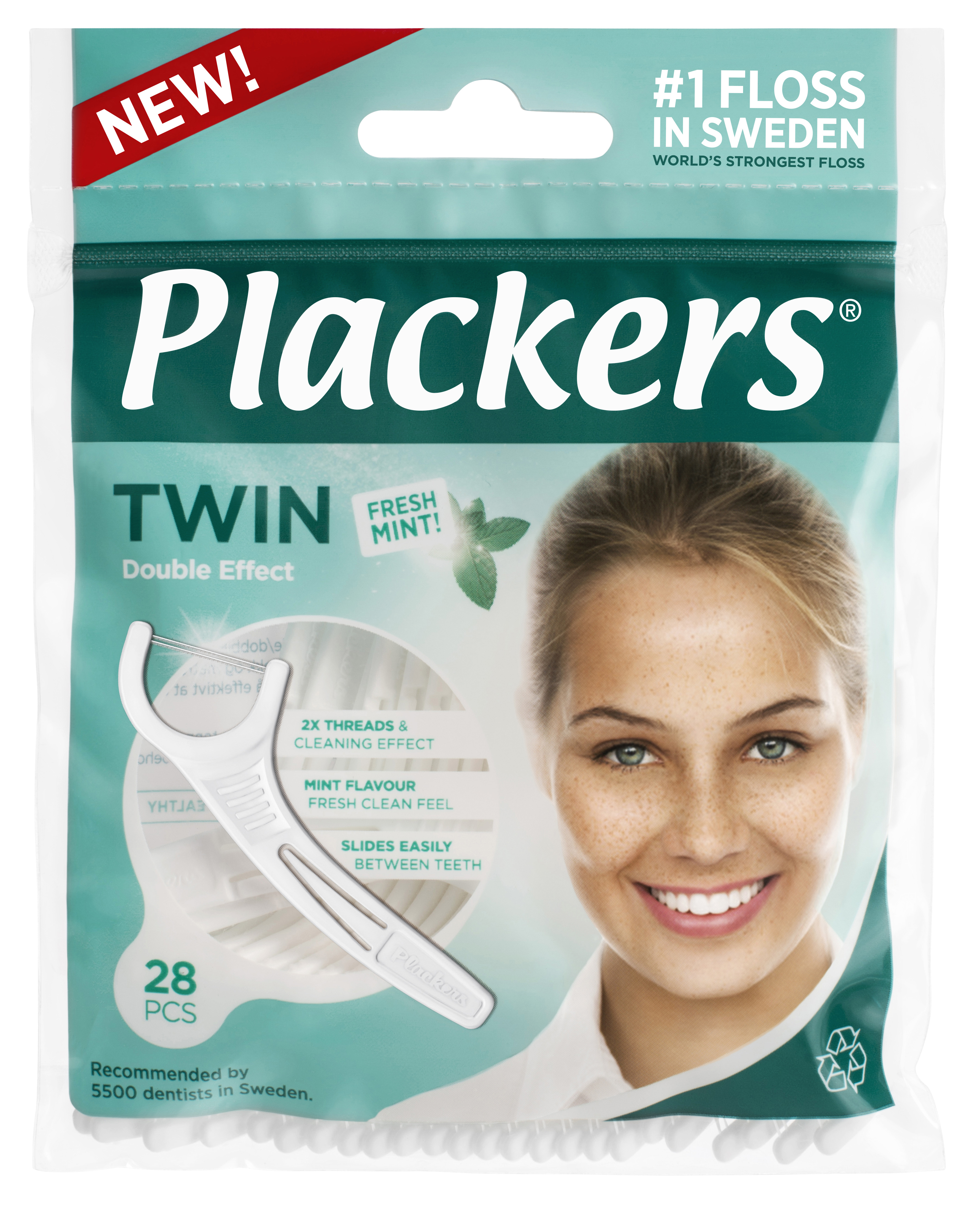 Plackers Twin, 28 stk. - Tanntråd og tannstikkere - Farmasiet.no