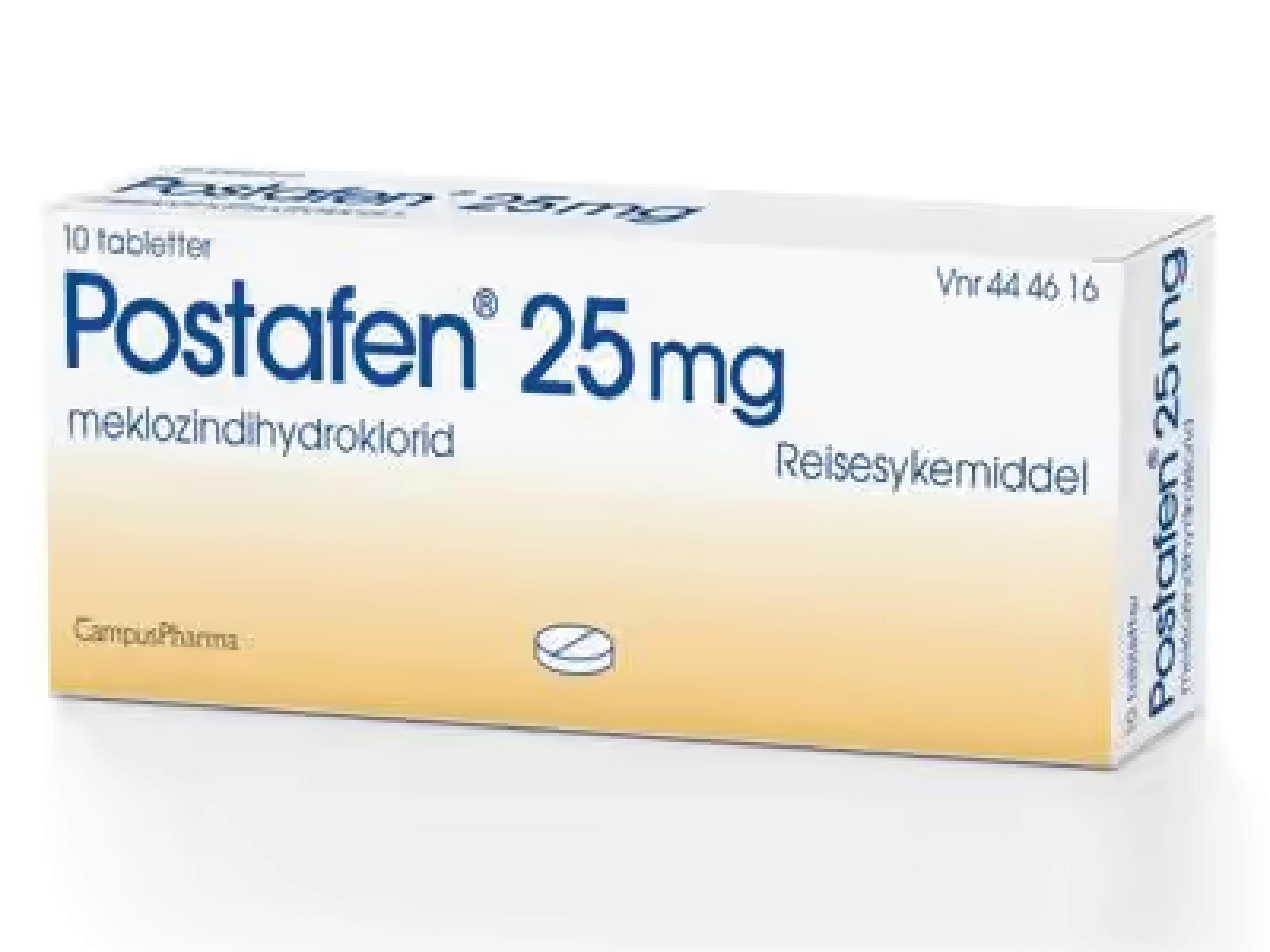 Postafen Tabletter 25 mg, 10 stk. - Reisesyke/kvalme - Farmasiet.no
