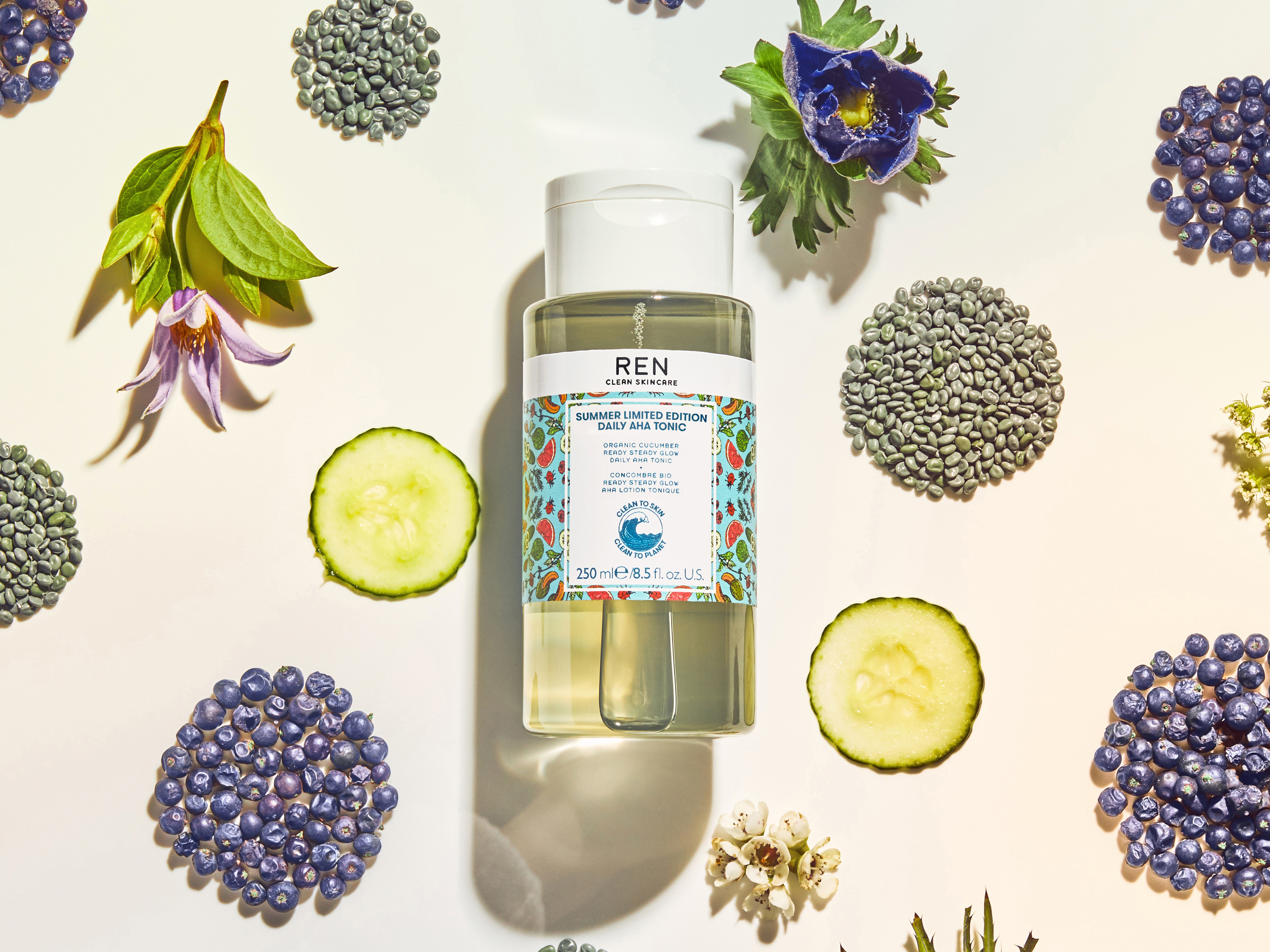 REN Limited Edition Ready Steady Glow Daily AHA Tonic, 250 ml - Toner ...