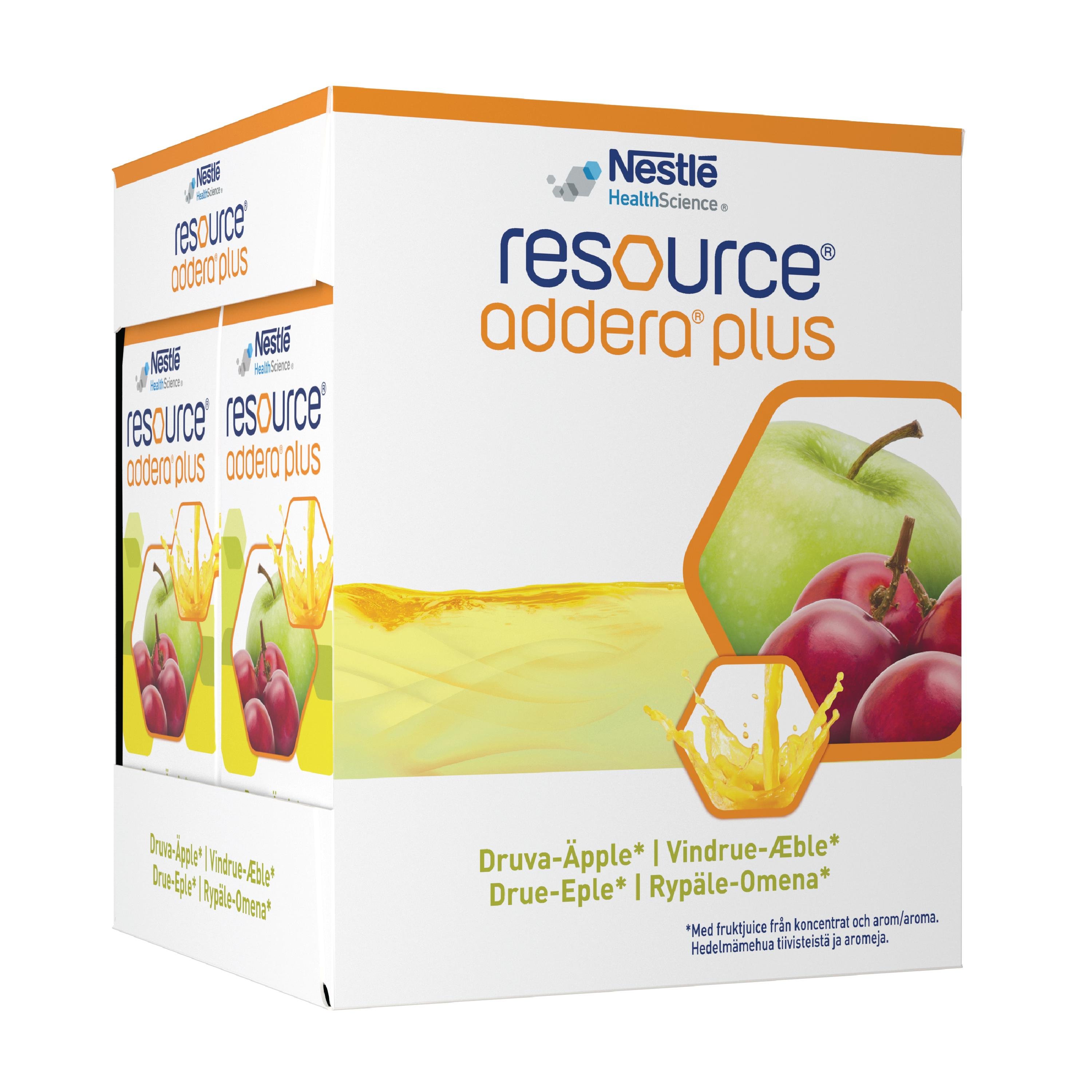 Resource Addera plus næringstilskudd, Drue og eple, 4x200 ml ...