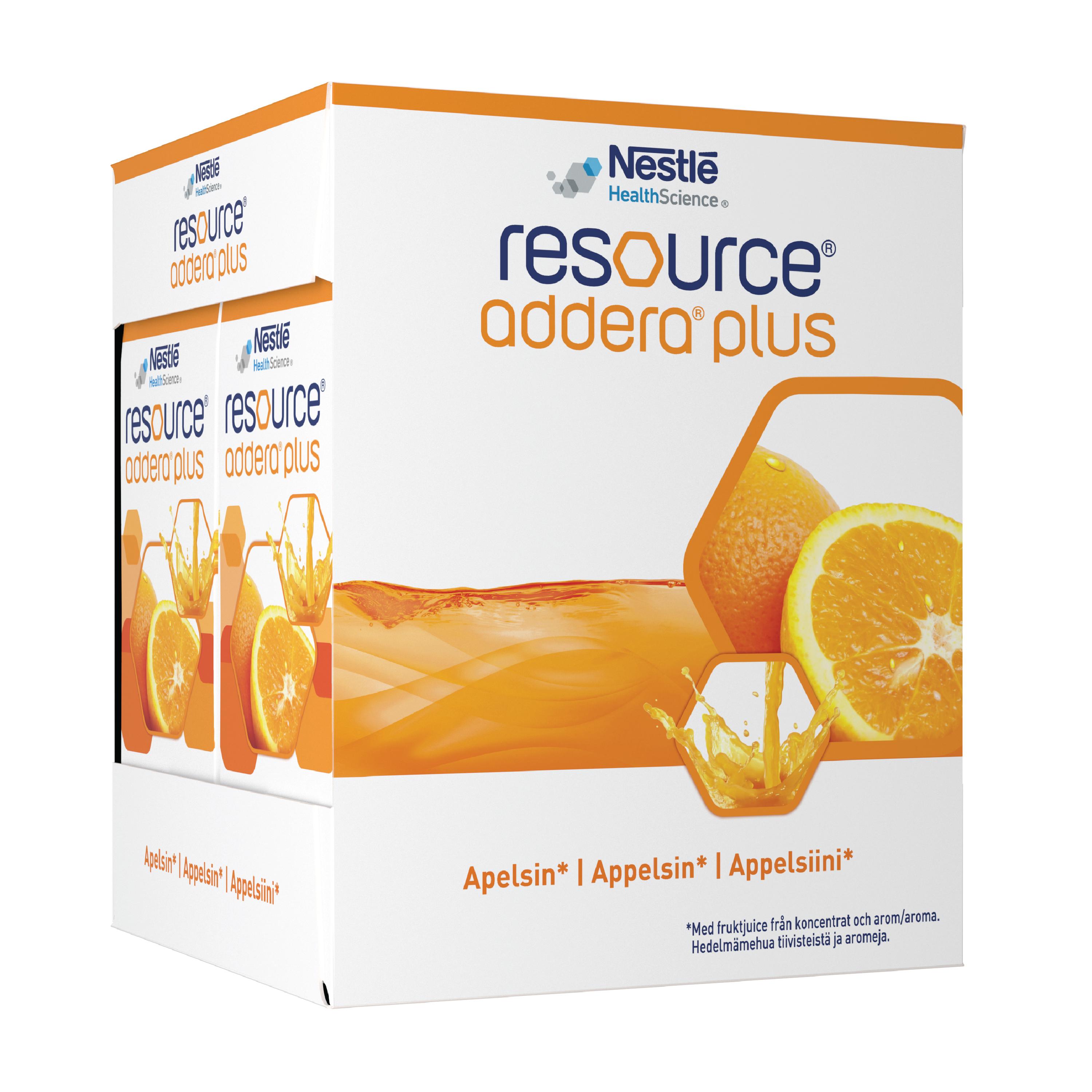 Resource Addera plus næringstilskudd, Appelsin, 4x200 ml ...