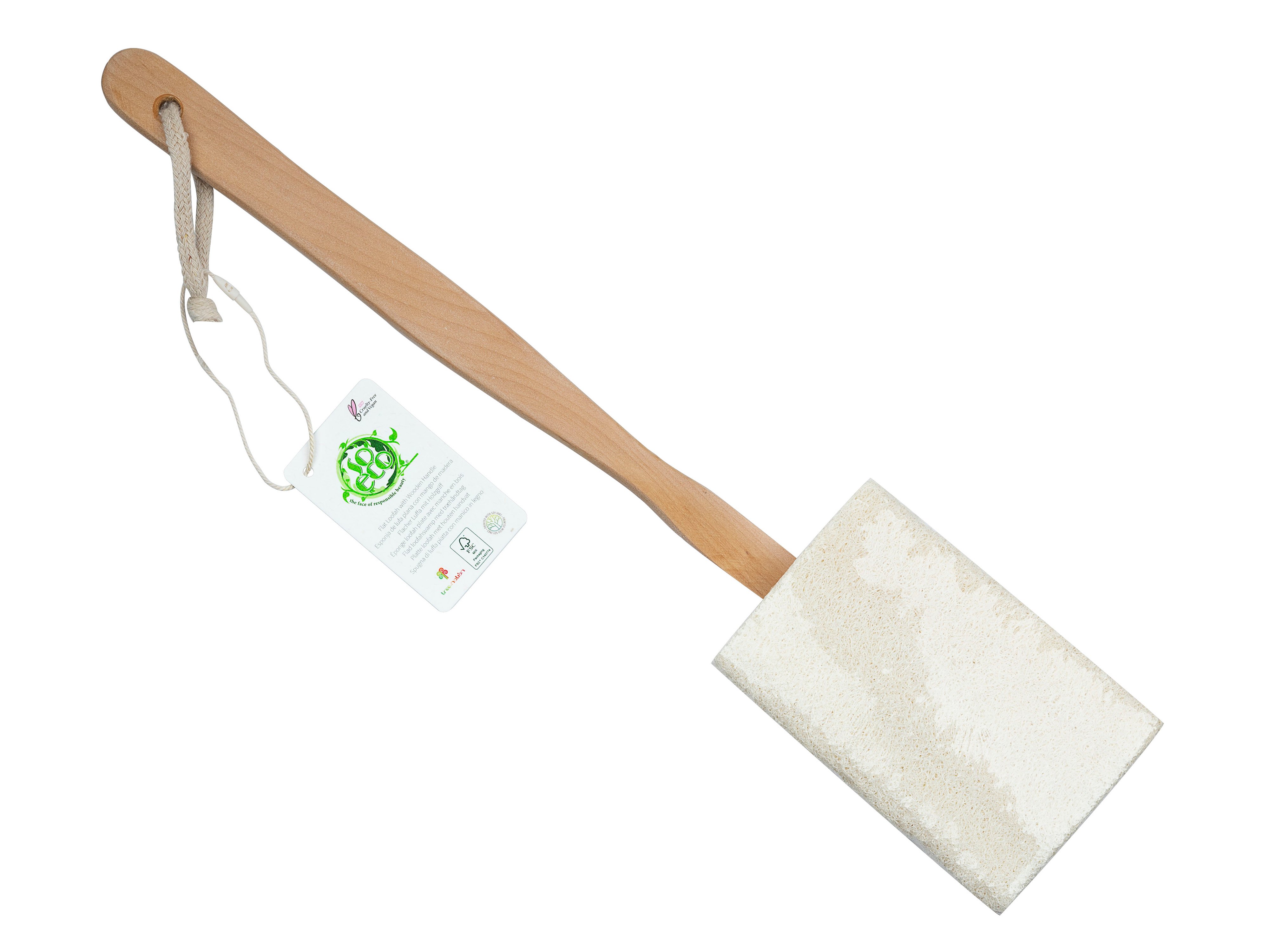 So Eco Flat Loofah w/wood, 1 stk - Dusj og bad - Farmasiet.no