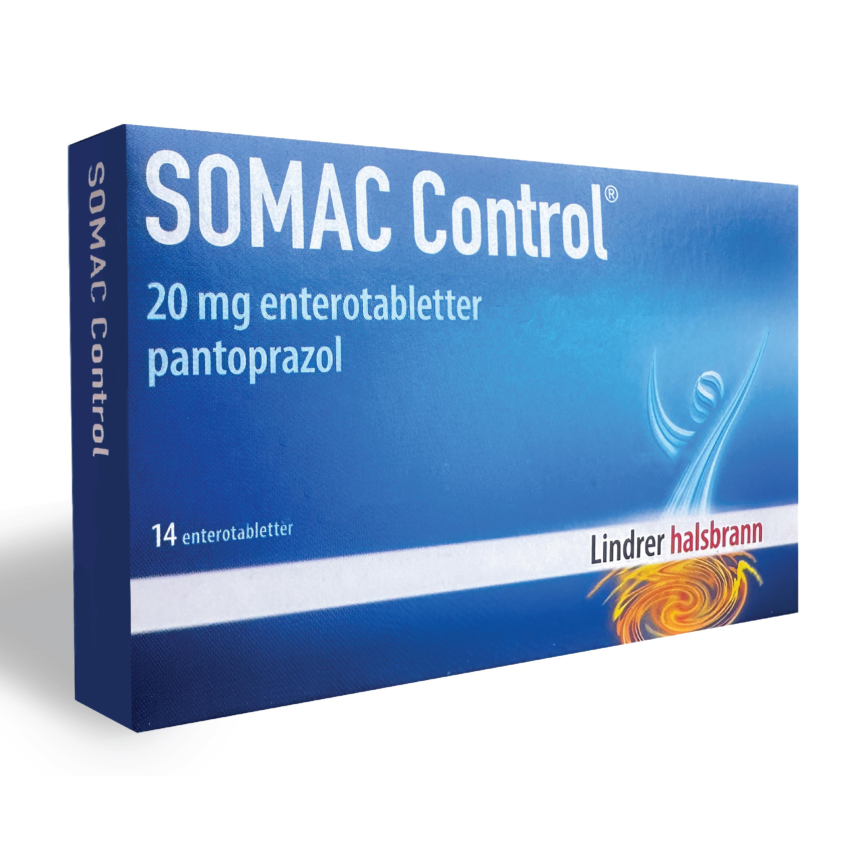 Somac Control 20 mg enterotabletter, 14 stk. - Halsbrann og syreplager ...