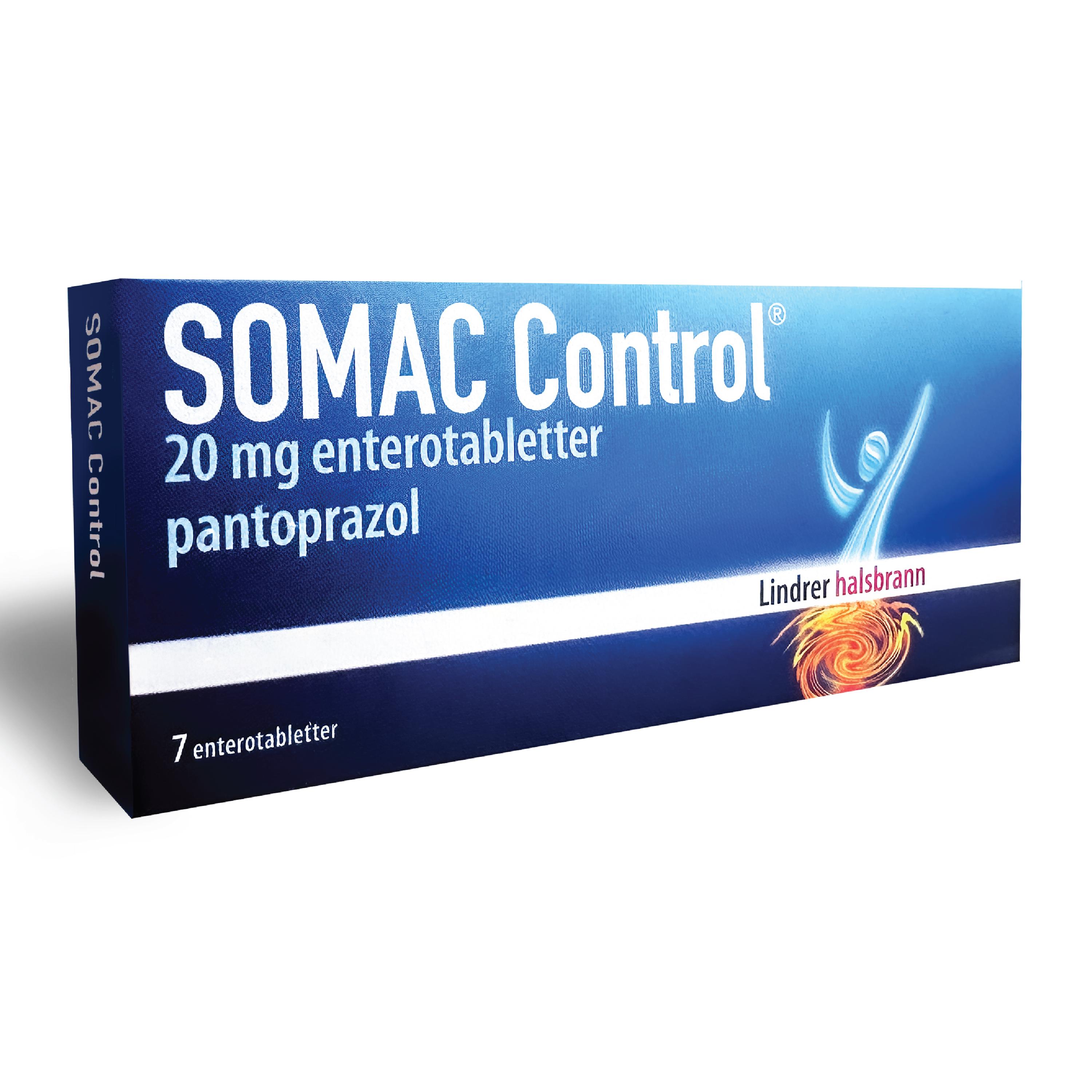 Somac Control Enterotabletter 20mg, 7 stk. - Halsbrann og syreplager ...