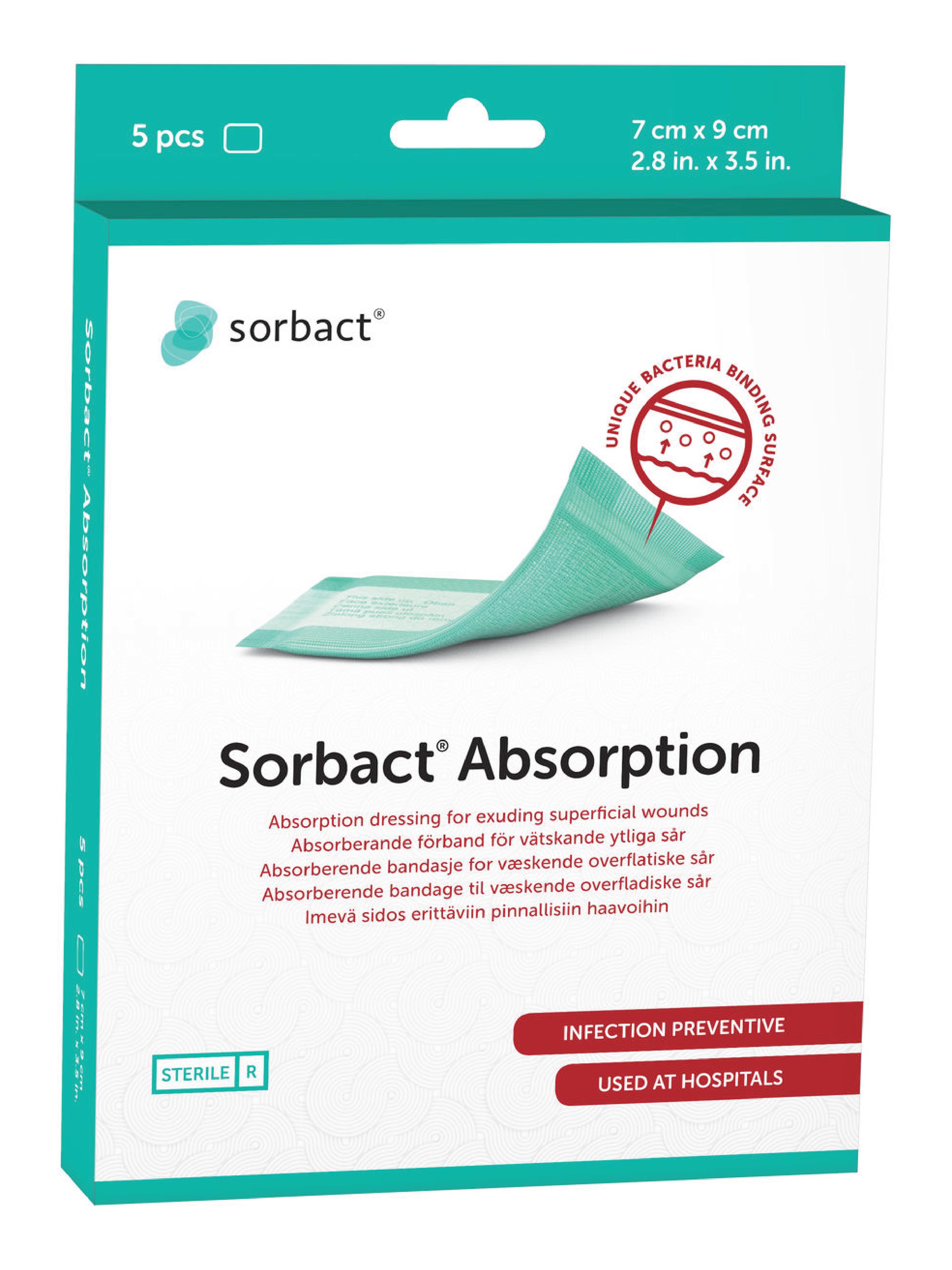 Sorbact Absorption Bandasje, 7 cm x 9 cm, 5 stk. - Sårbehandling ...