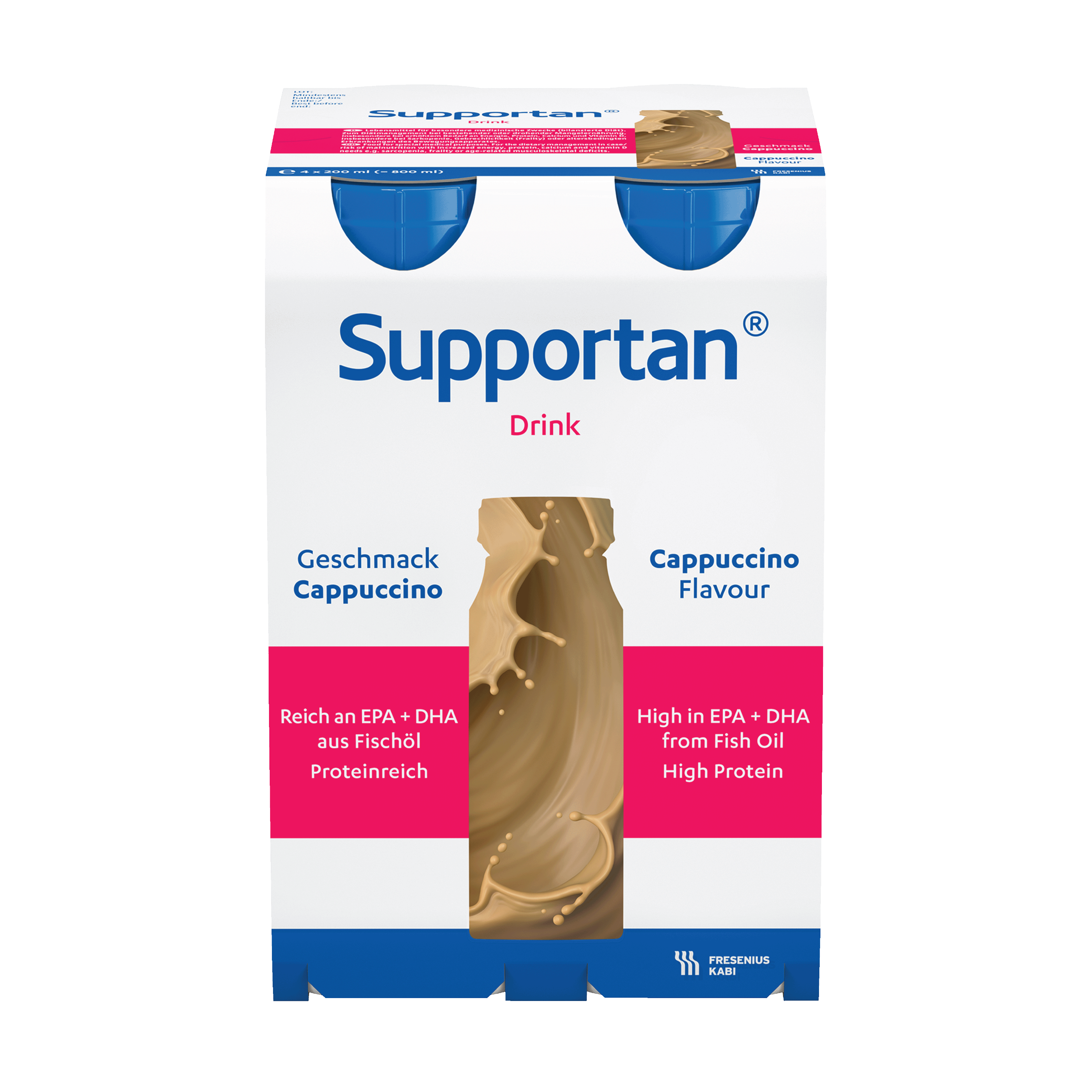 Supportan Drink Cappuccino, 4x200 ml - Næringstilskudd - Farmasiet.no