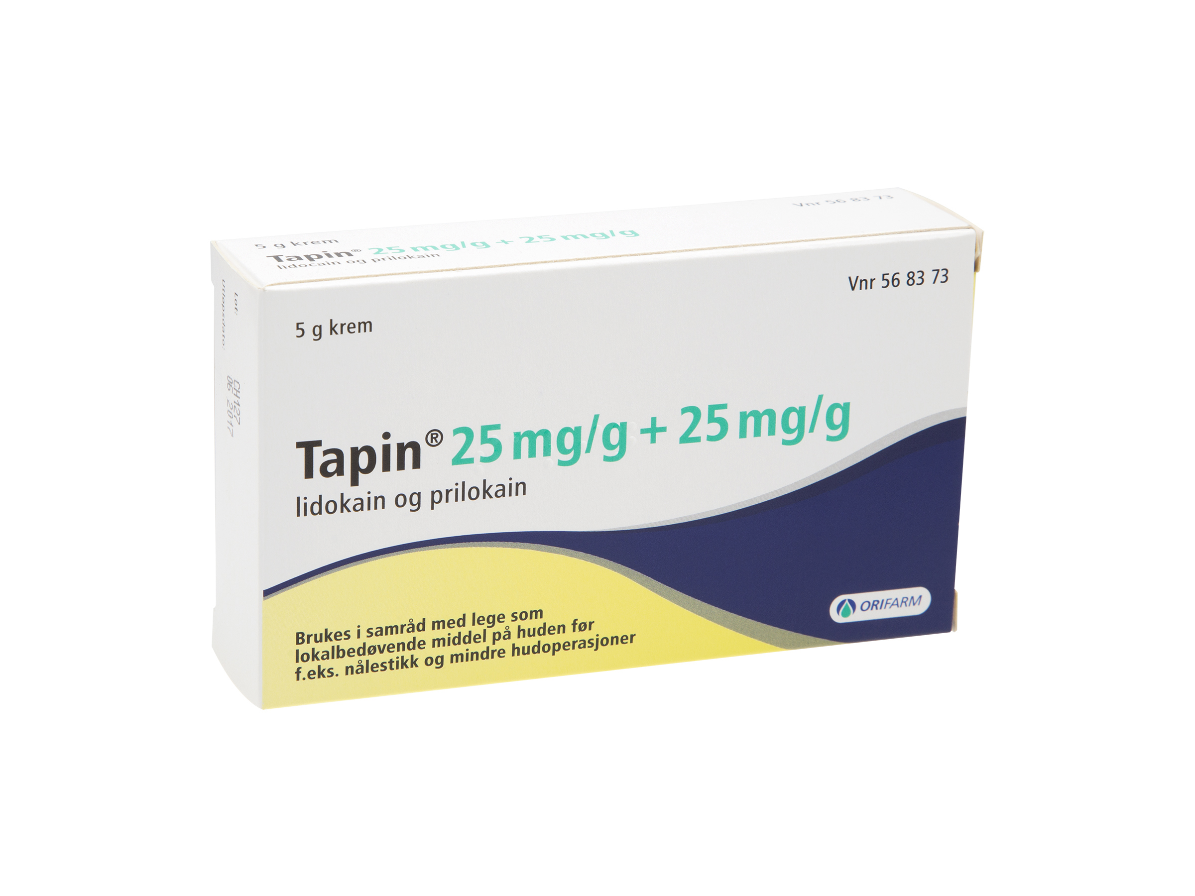 Tapin Krem 25/25mg/g, 5 gram - Lokalbedøvelse av hud - Farmasiet.no