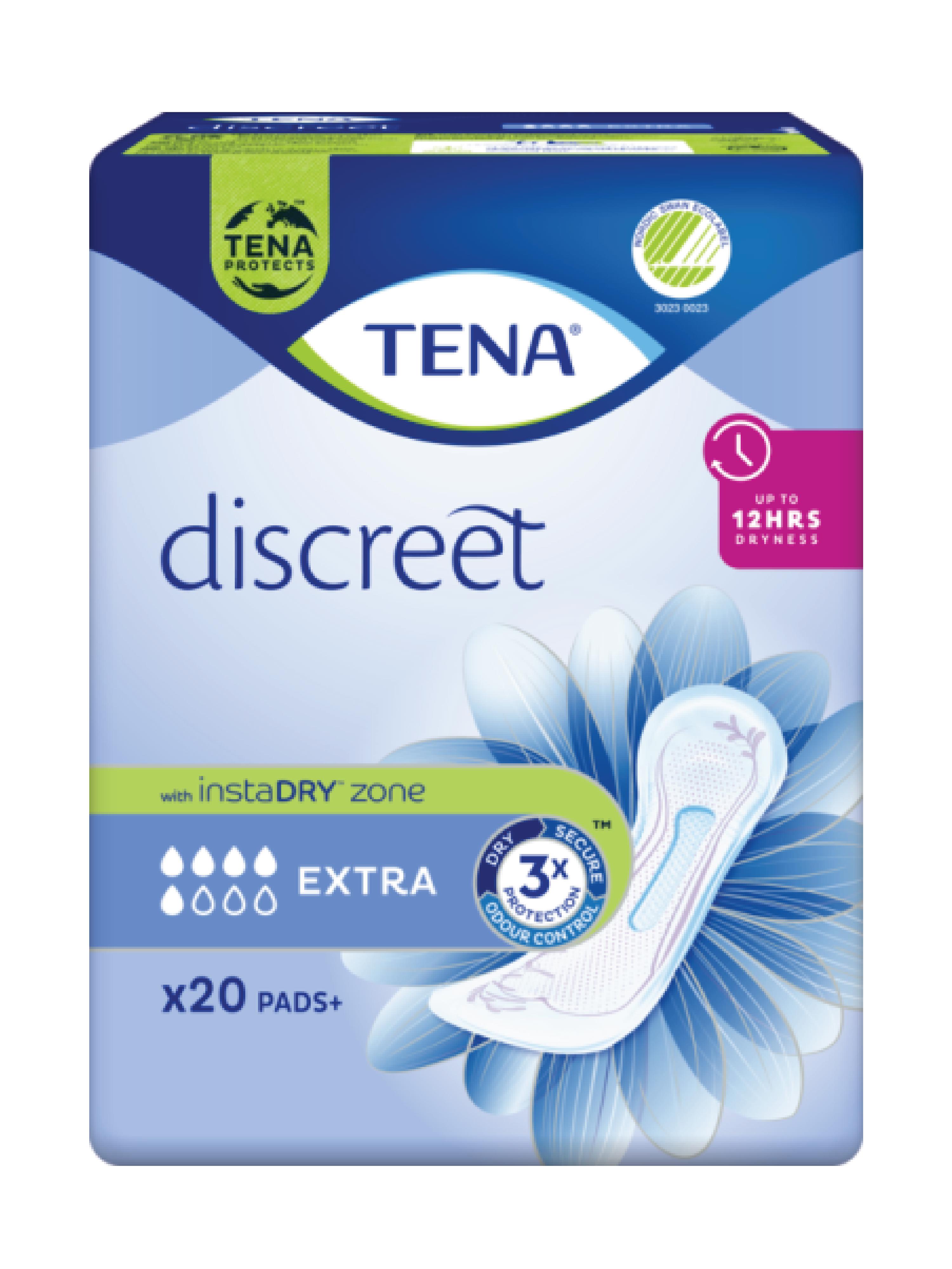 Tena Discreet Extra, 20 stk - Lett Inkontinens, truseinnlegg ...