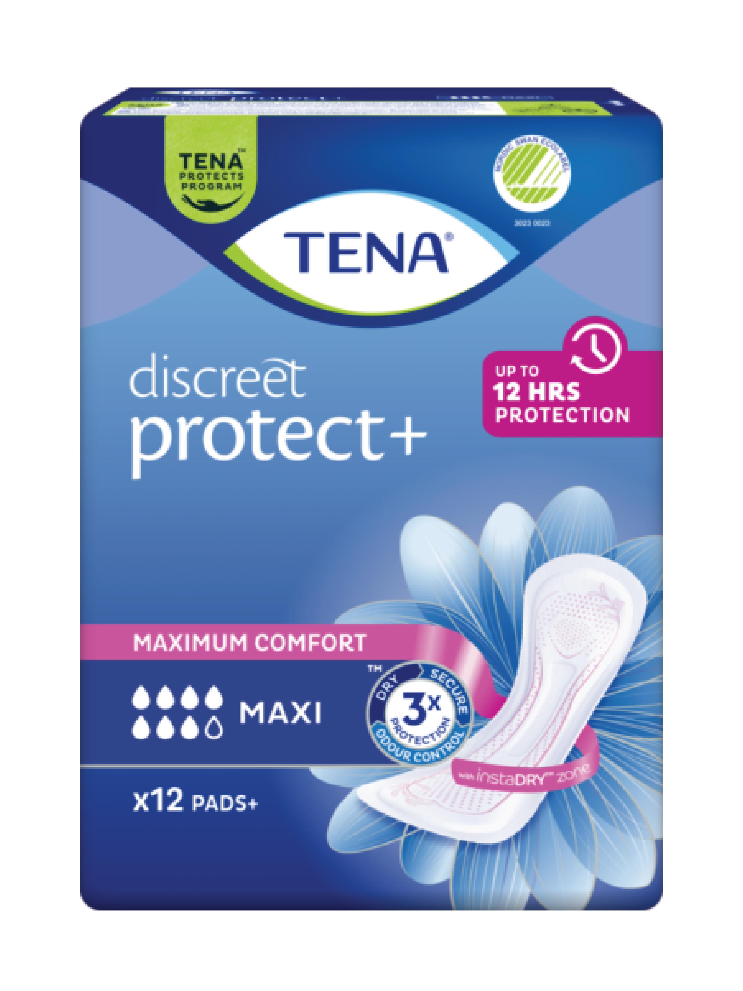 Tena Discreet Maxi InstaDry, 12 stk. - Lett Inkontinens, truseinnlegg ...
