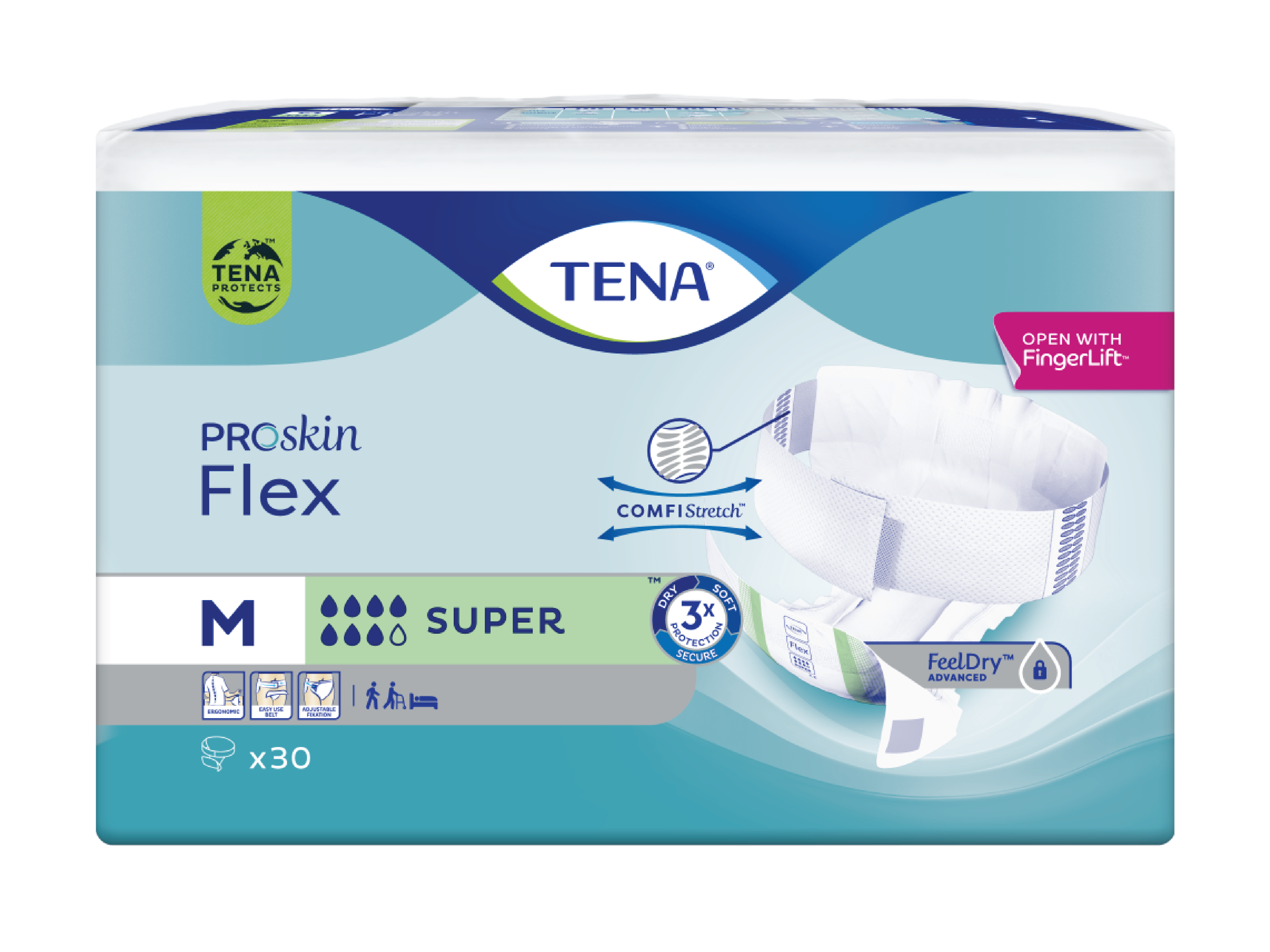 Tena Flex Super, Medium, 30 stk. - Alt av bind og bleier - Farmasiet.no