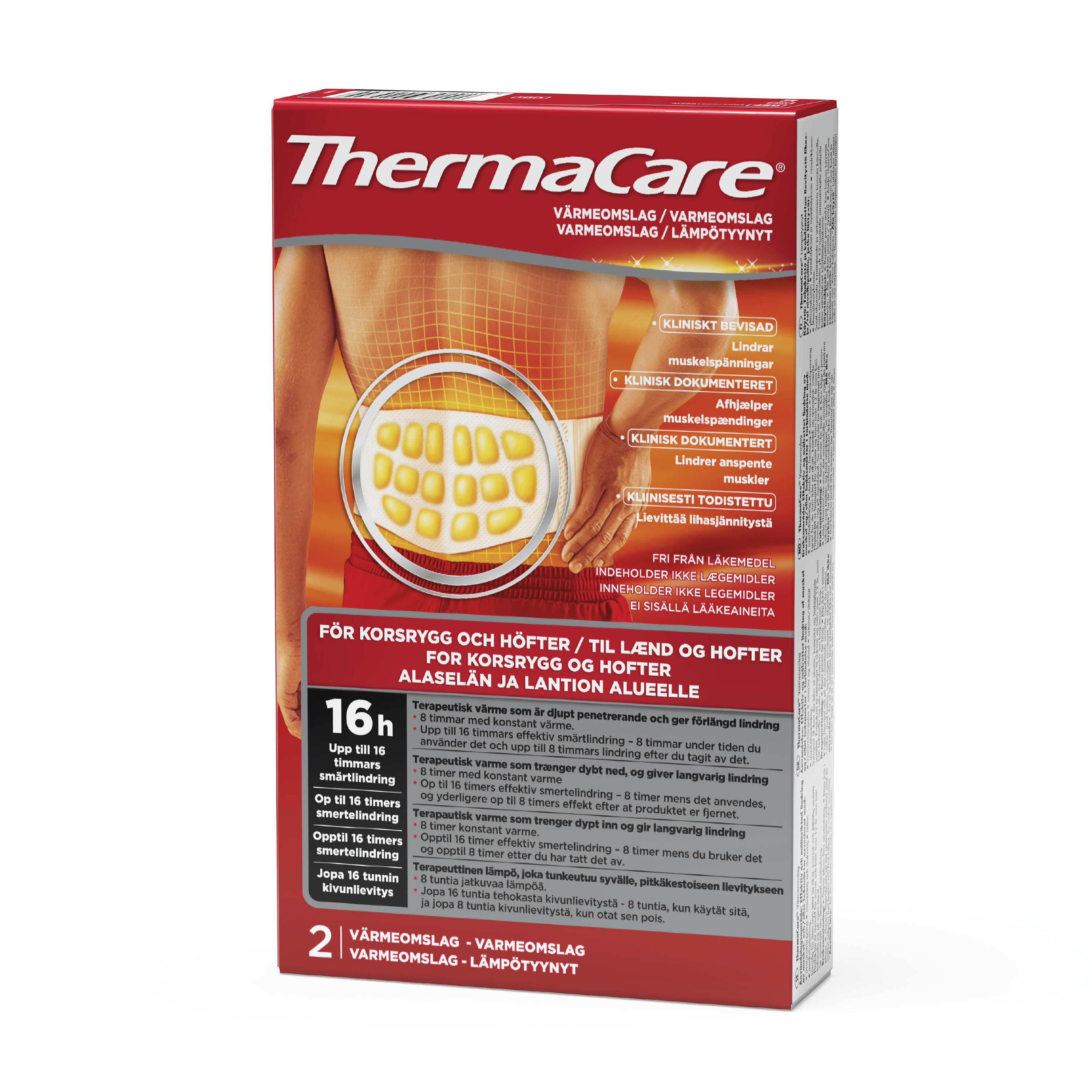 Thermacare Varmepakning rygg, 2 stk - Muskel og leddsmerter - Farmasiet.no