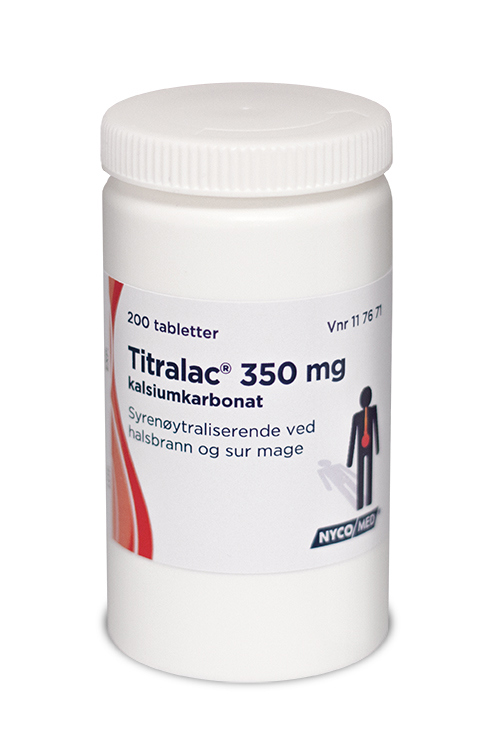 Titralac Tabletter 350mg, 200 stk. - Halsbrann og syreplager - Farmasiet.no