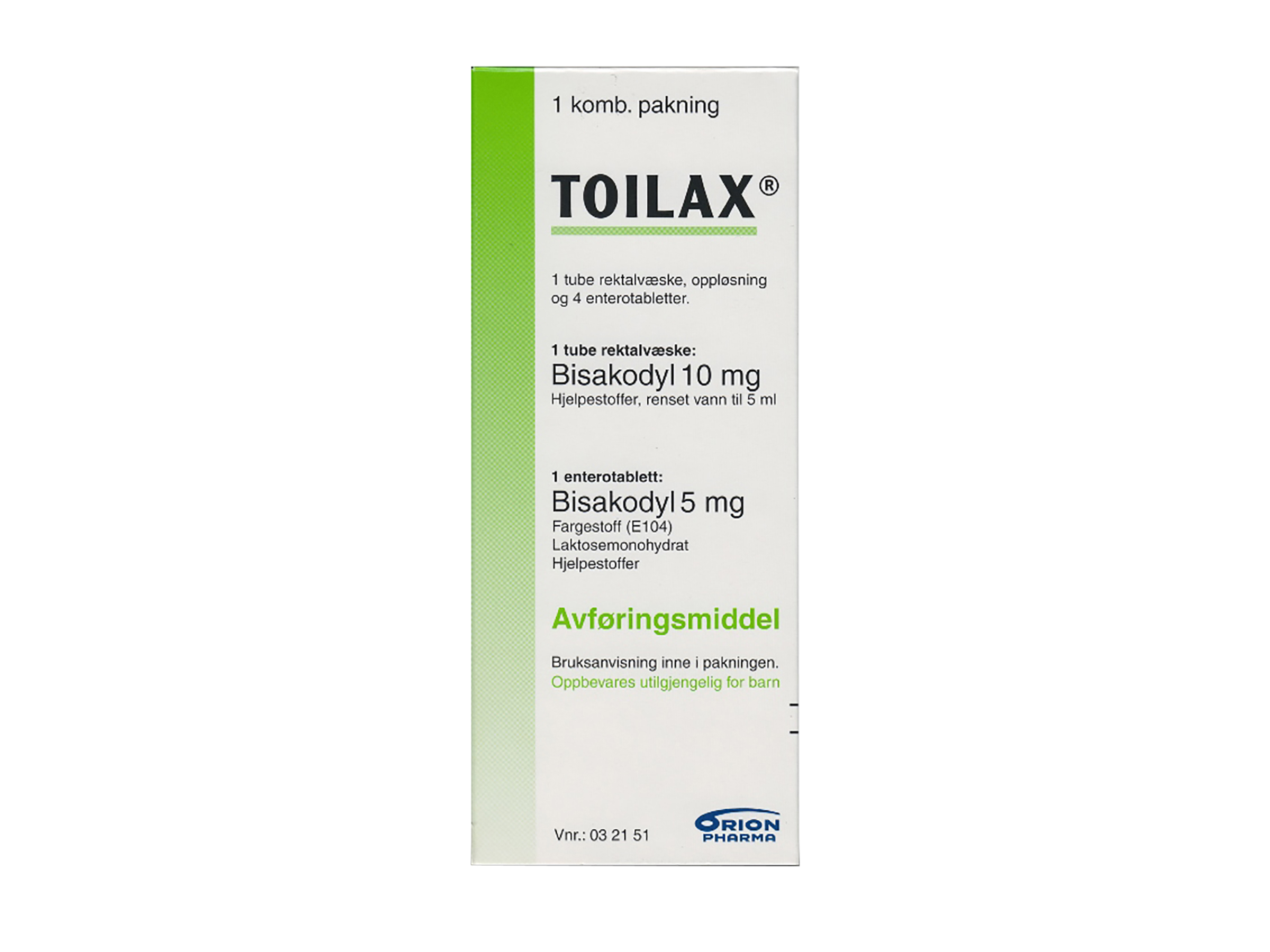 Toilax 5 mg tabletter + 10 mg/5 ml rektalvæske, 4 stk. + 1 stk ...