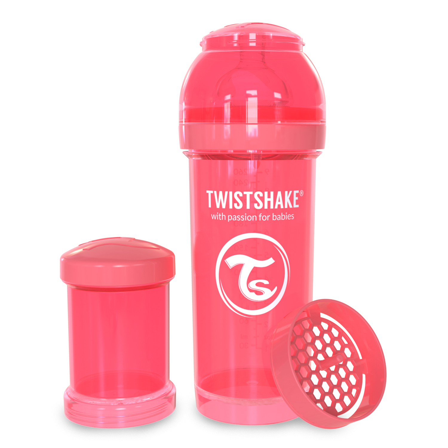 Twistshake Twistshake Tåteflaske peach, 260ml, 1 stk. - Flasker, kopper ...