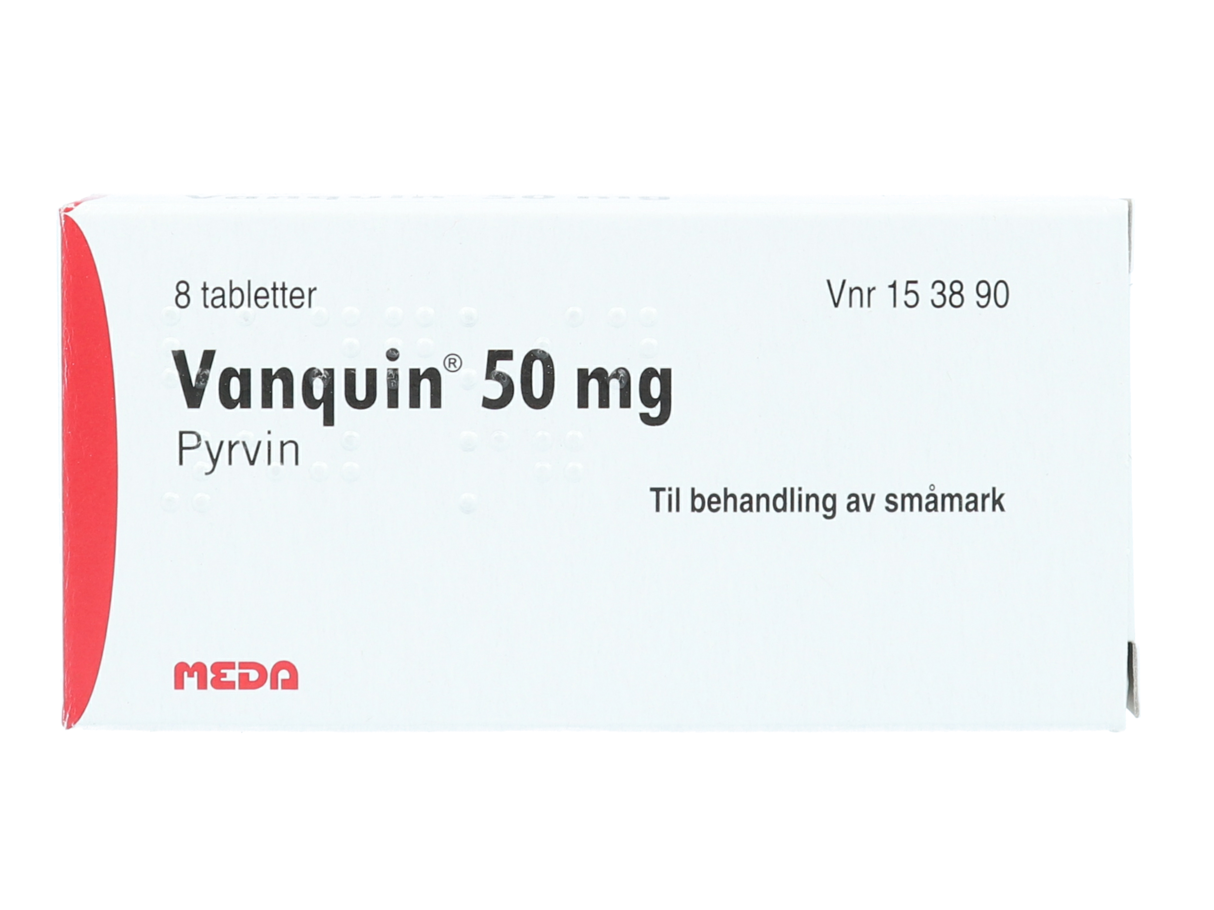 Vanquin Tabletter 50mg, 8 stk. - Småmark/innvollsorm - Farmasiet.no