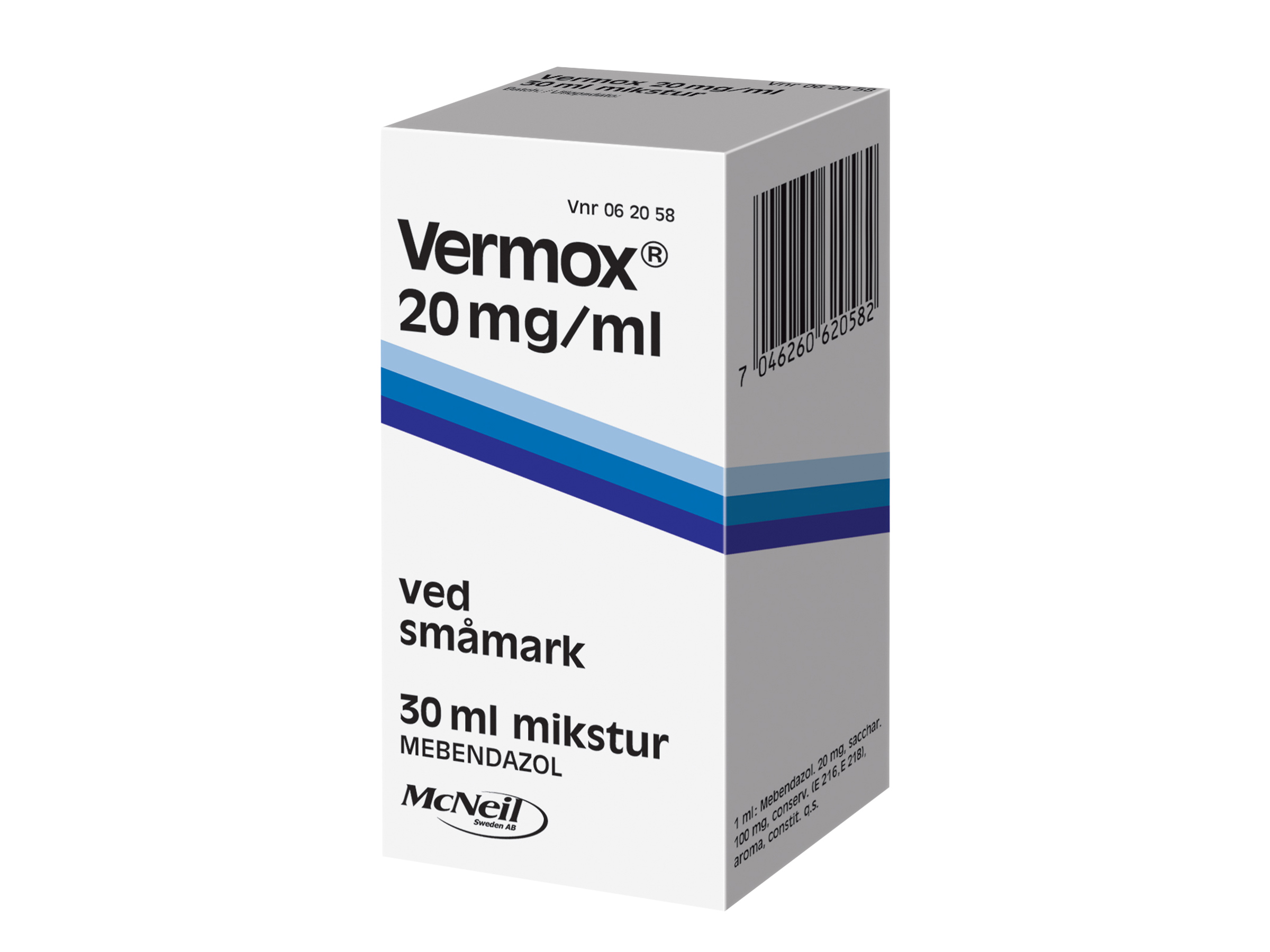 Vermox Tabletter 100mg, 6 stk. på brett - Småmark/innvollsorm ...