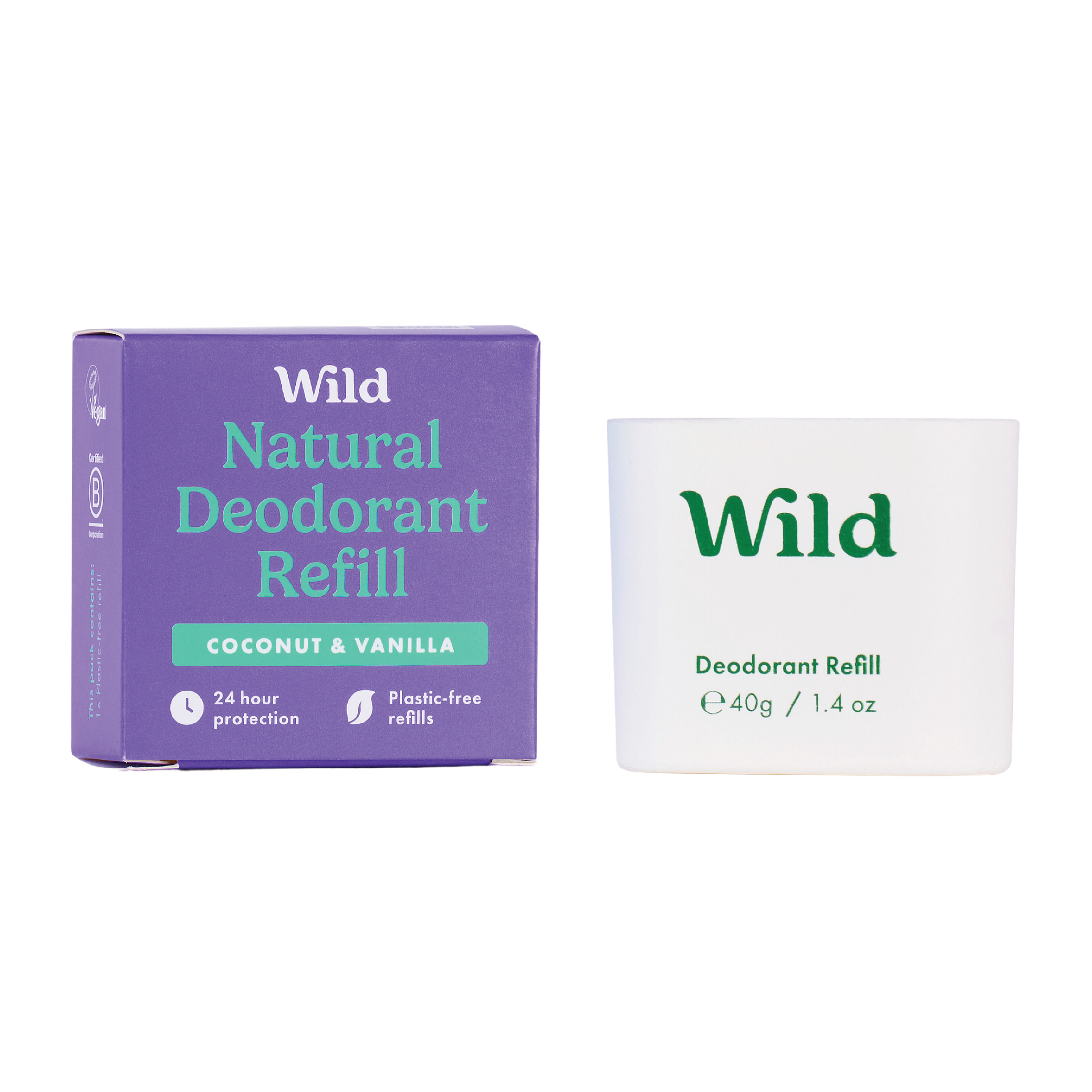 Wild Deo Coconut & Vanilla Refill, 40 g - Deodoranter - Farmasiet.no