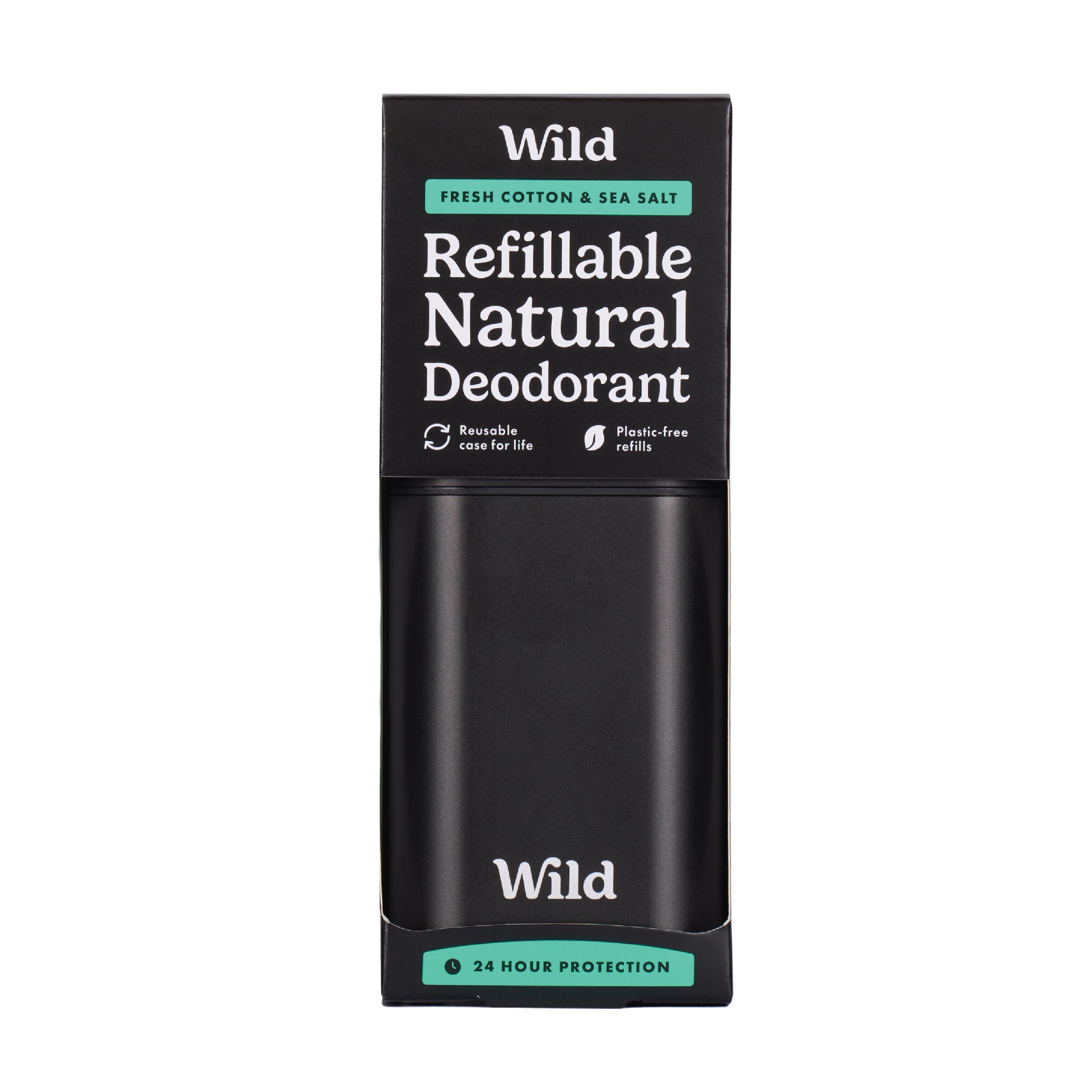 Wild Deo Fresh Cotton & Sea Salt Startpakke Mann, Svart, 40 g ...