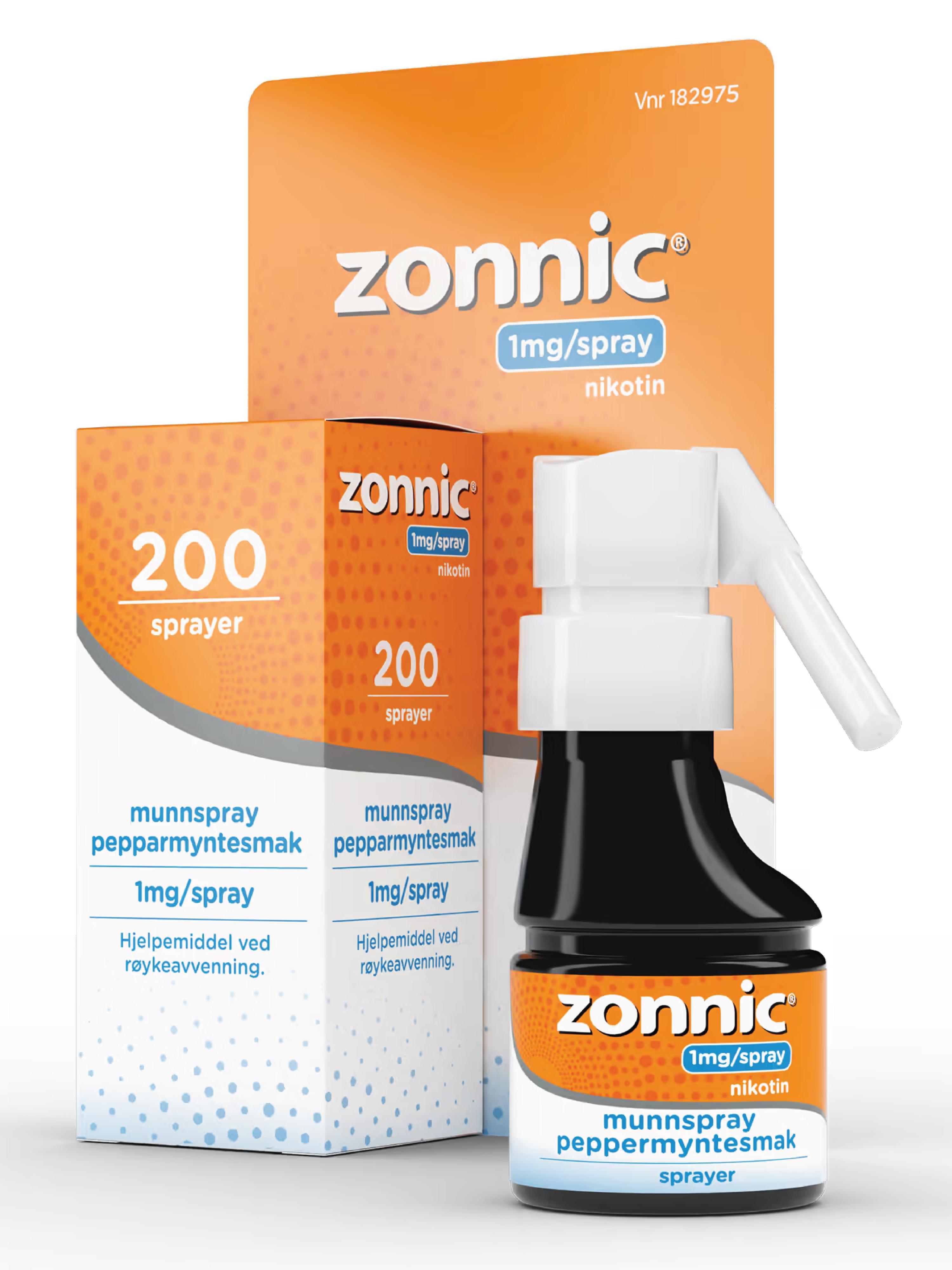 Zonnic 1 mg/spray munnspray, Peppermynte, 200 stk. - Røykeslutt ...