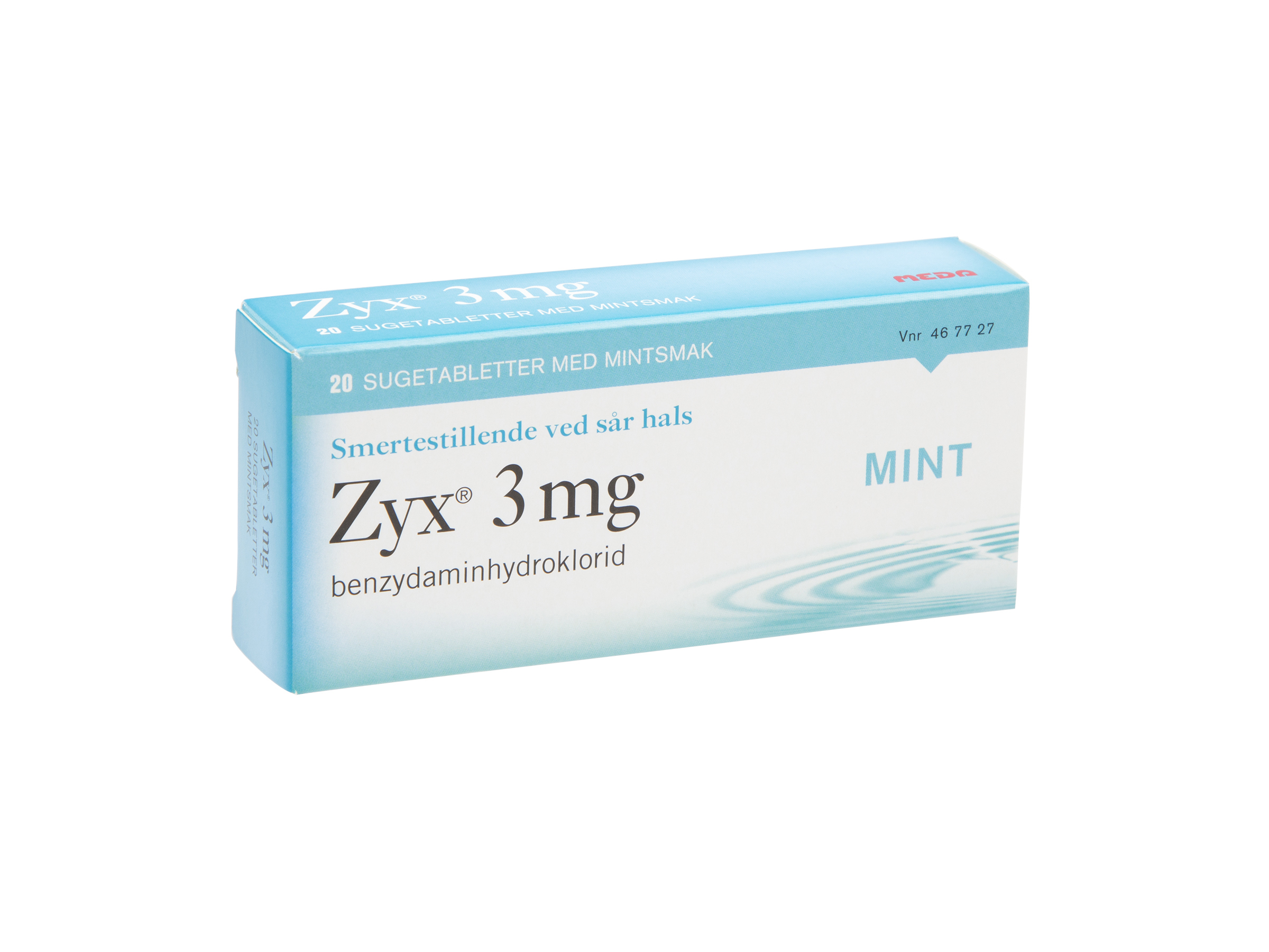 Zyx 3 mg mint sugetabletter, 2 x 10 stk. - Hals og hoste - Farmasiet.no